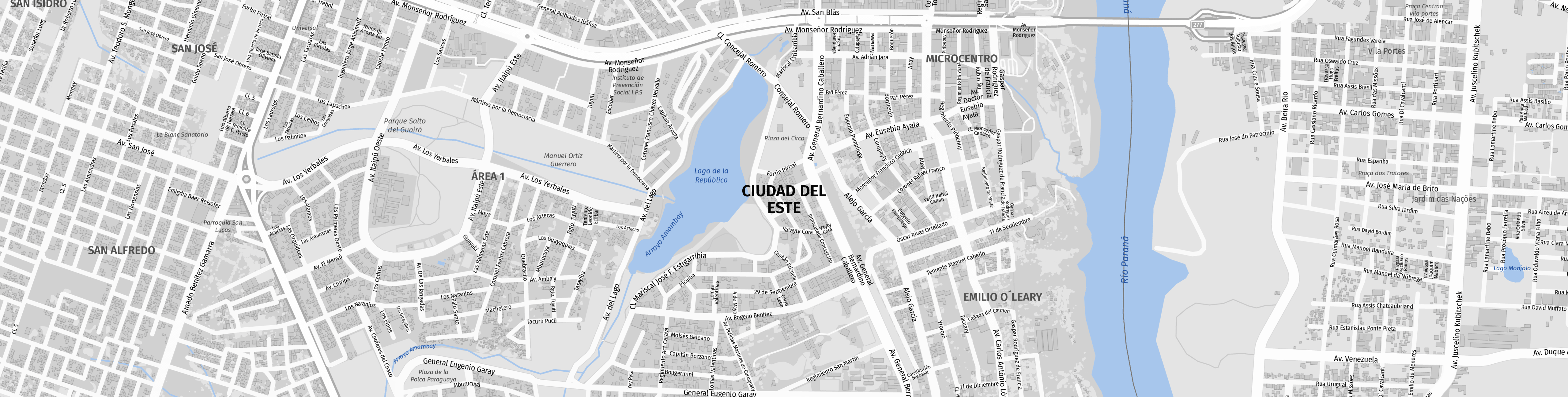 Mapa Ciudad Del Este CIUDAD MAPA CDE, Lago Shopping De Salemma, Ciudad