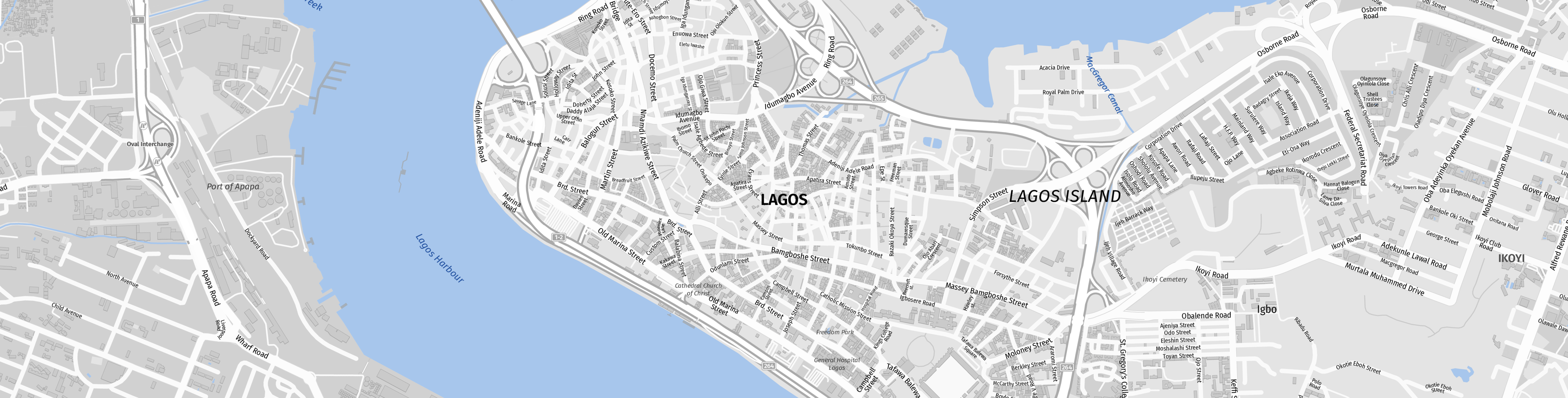 Nigeria Lagos Map Tourist Map Of Lagos Showing All The Local
