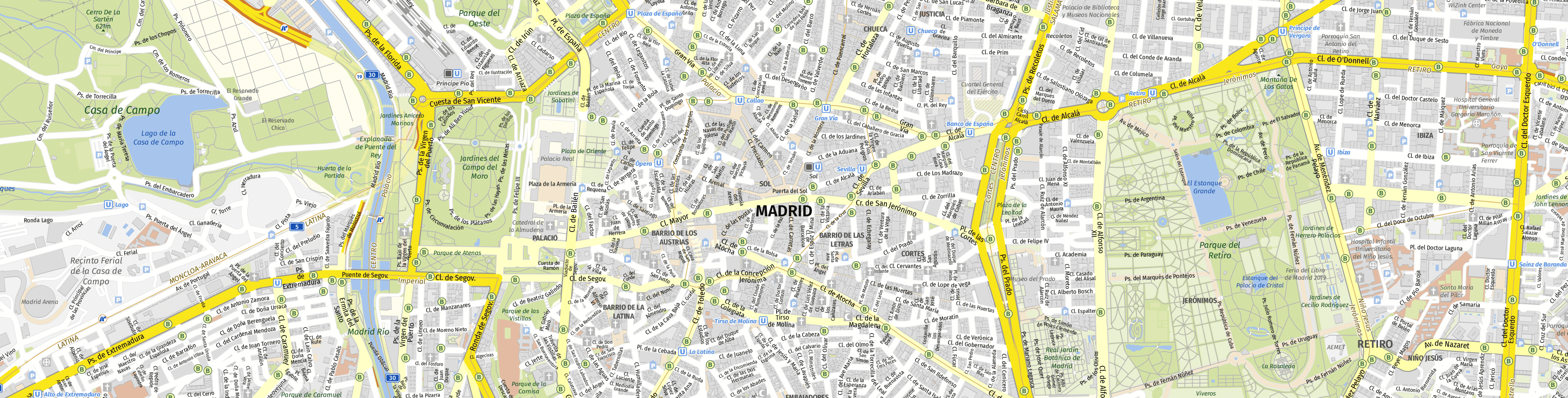 Printable Map Of Madrid Spain City Map Of Madrid, Spain Lithograph