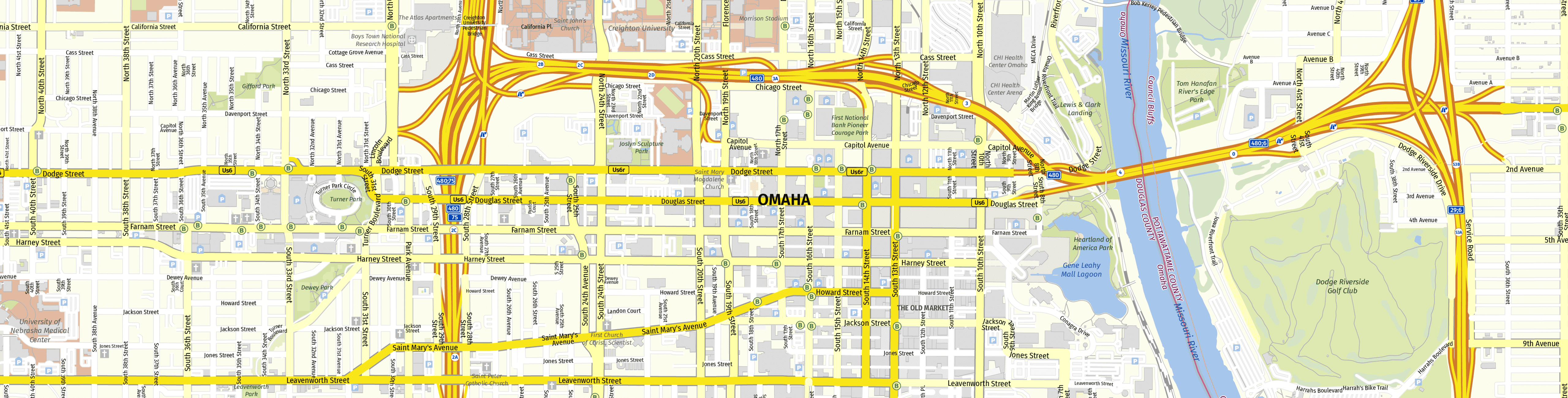Large Detailed Map Of Omaha