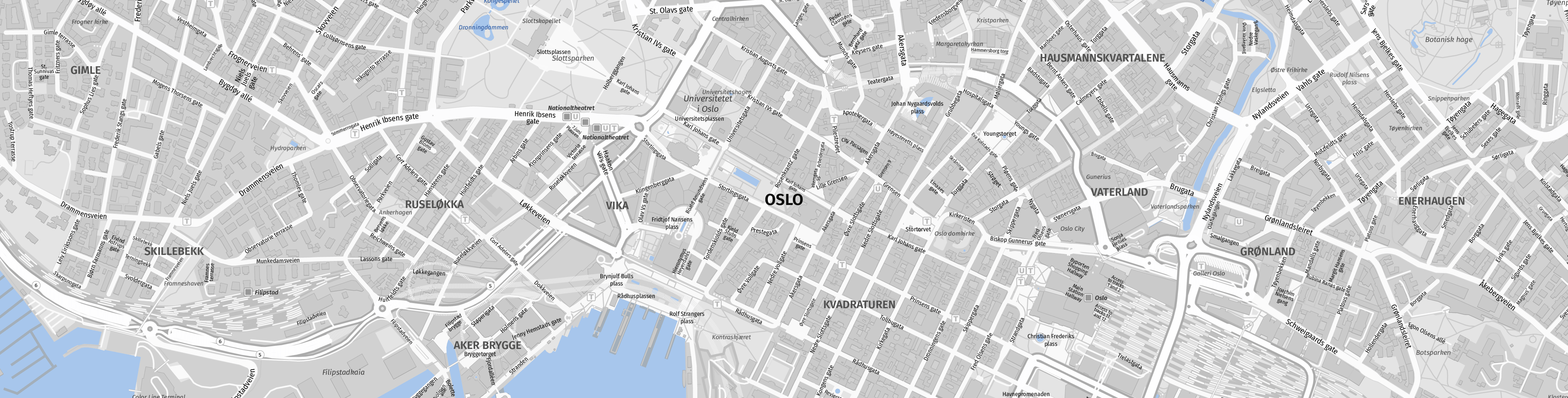 Oslo Tourist Map Oslo And Bergen, Norway.