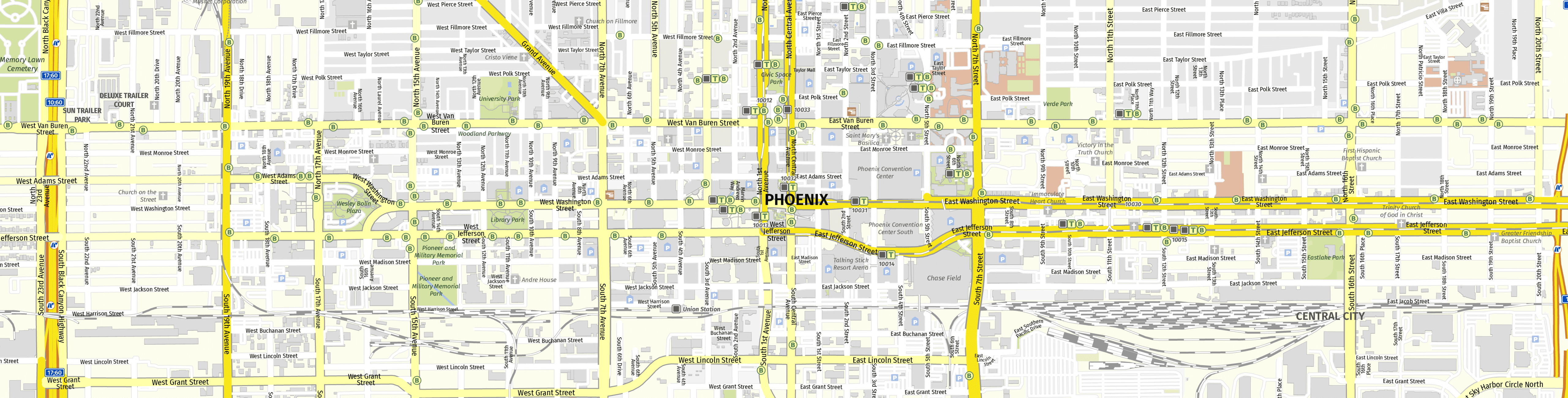High Resolution Street Map Of Phoenix