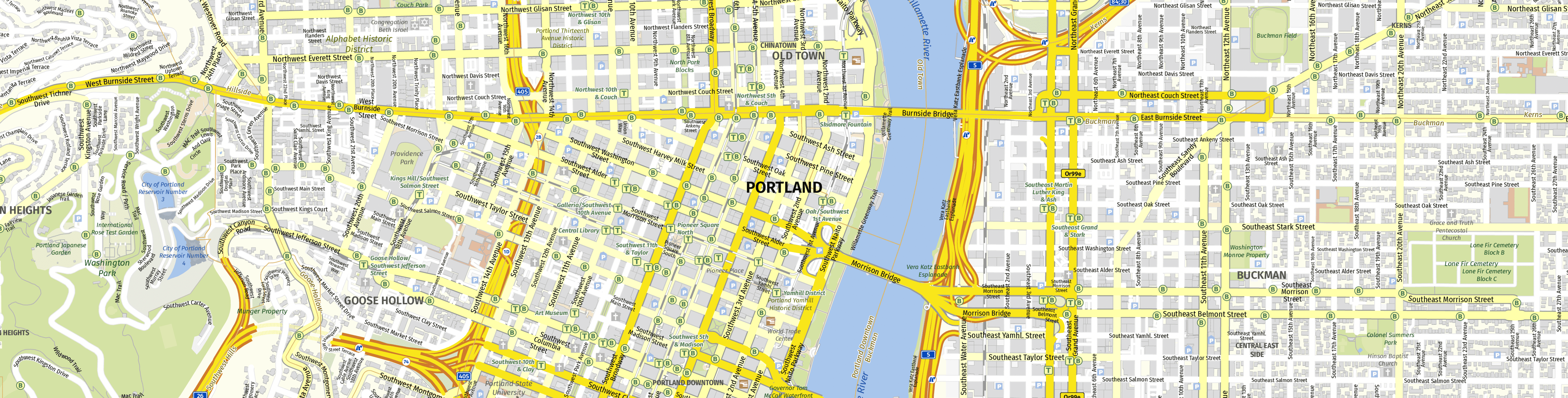Portland Printable Tourist Map Usa Travel Map Portland Map Tourist Map